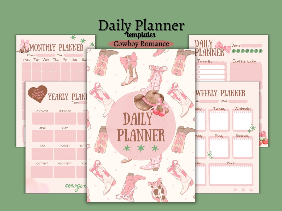 Western Weekly Planner | Cowboy Romance Digital Planner | Printable ...