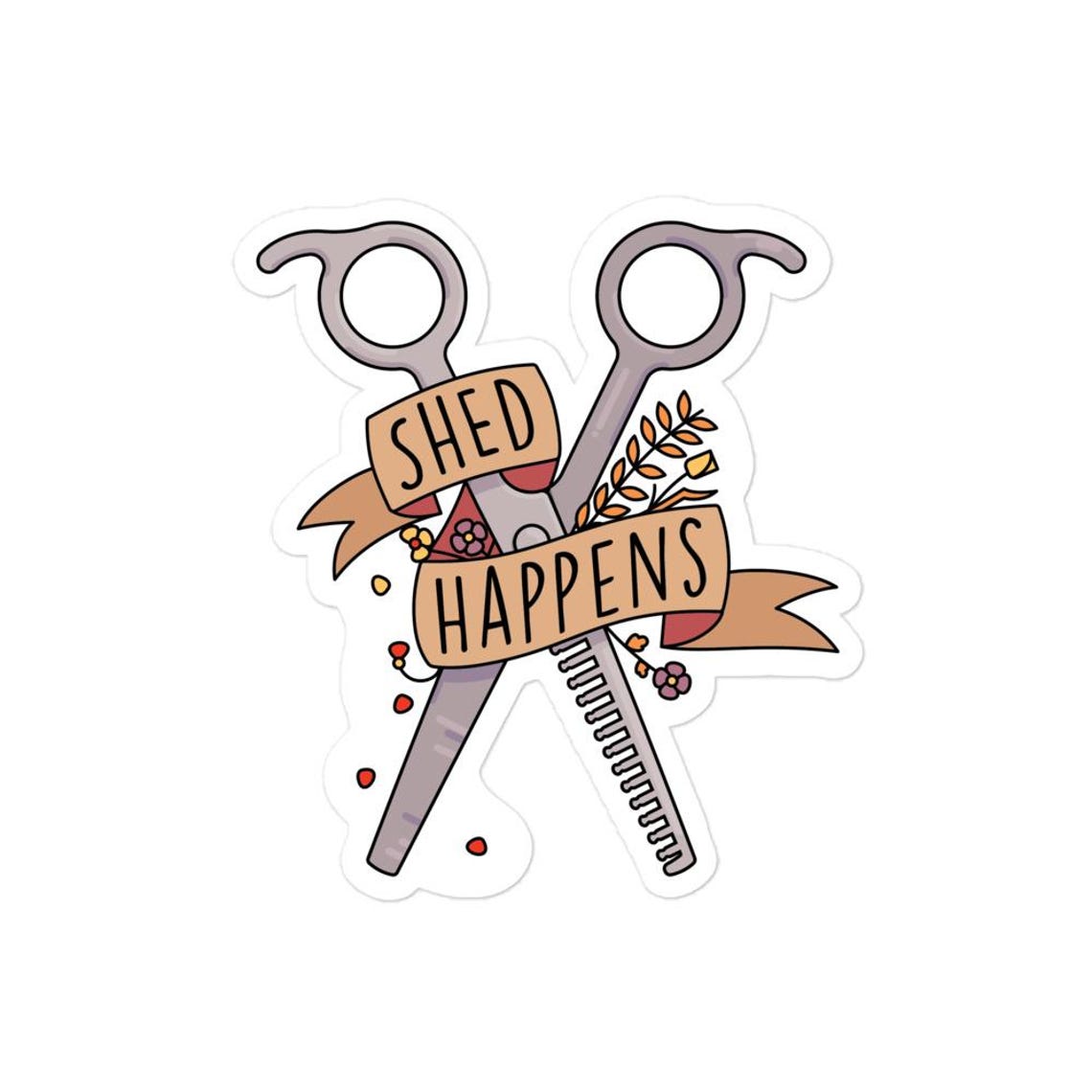 Shed Happens, Grooming Chunkers, Scissors, Pet Grooming Stickers - Etsy