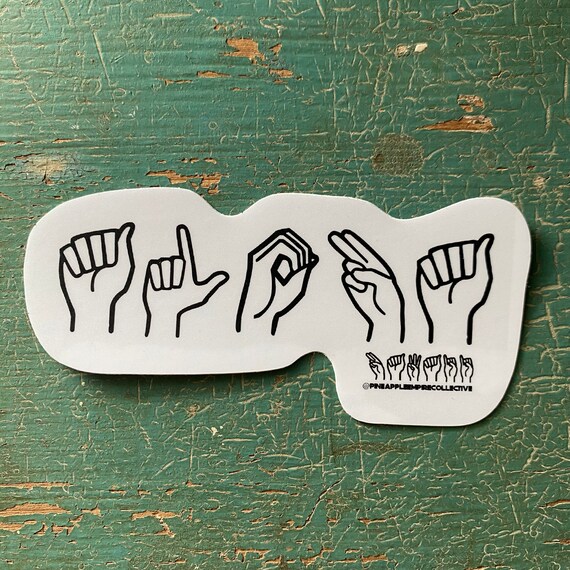 New ALOHA Sign Language Sticker | Etsy