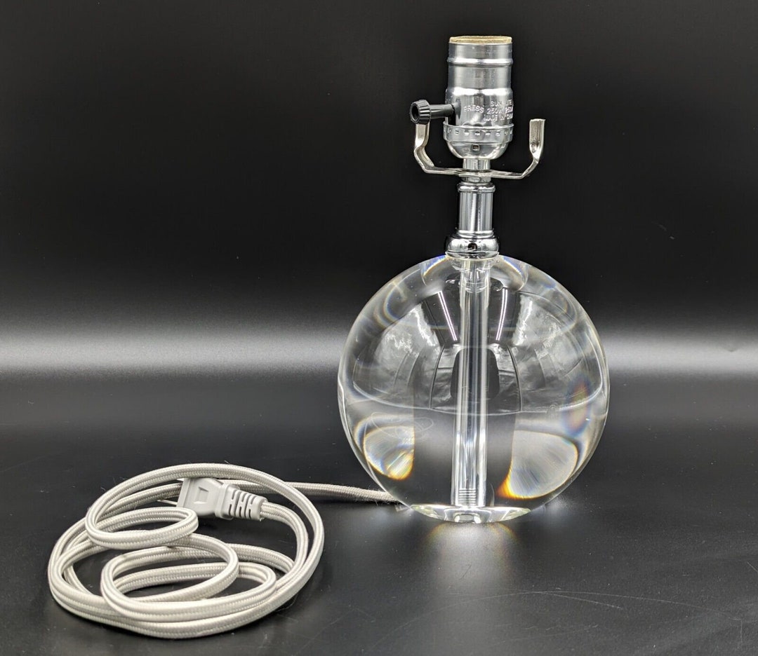 6 Heavy Clear Crystal Glass Orb Sphere Ball Table Lamp no Shade - Etsy