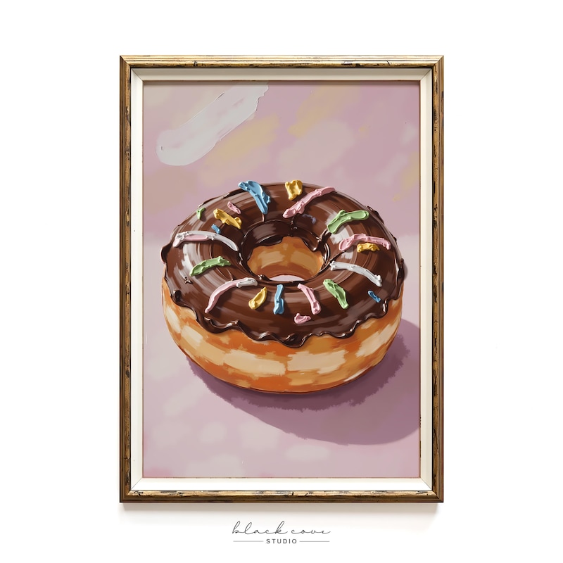 Chocolate Donut Paintings - Etsy