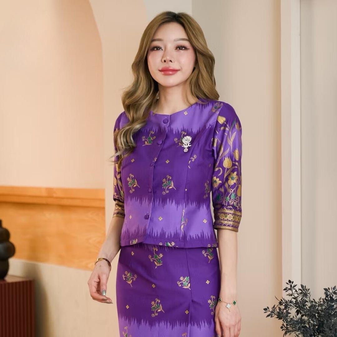 T3:thai Pattern Dress,thai Dress, Thai Silk Dress,thaioutfit,thai ...