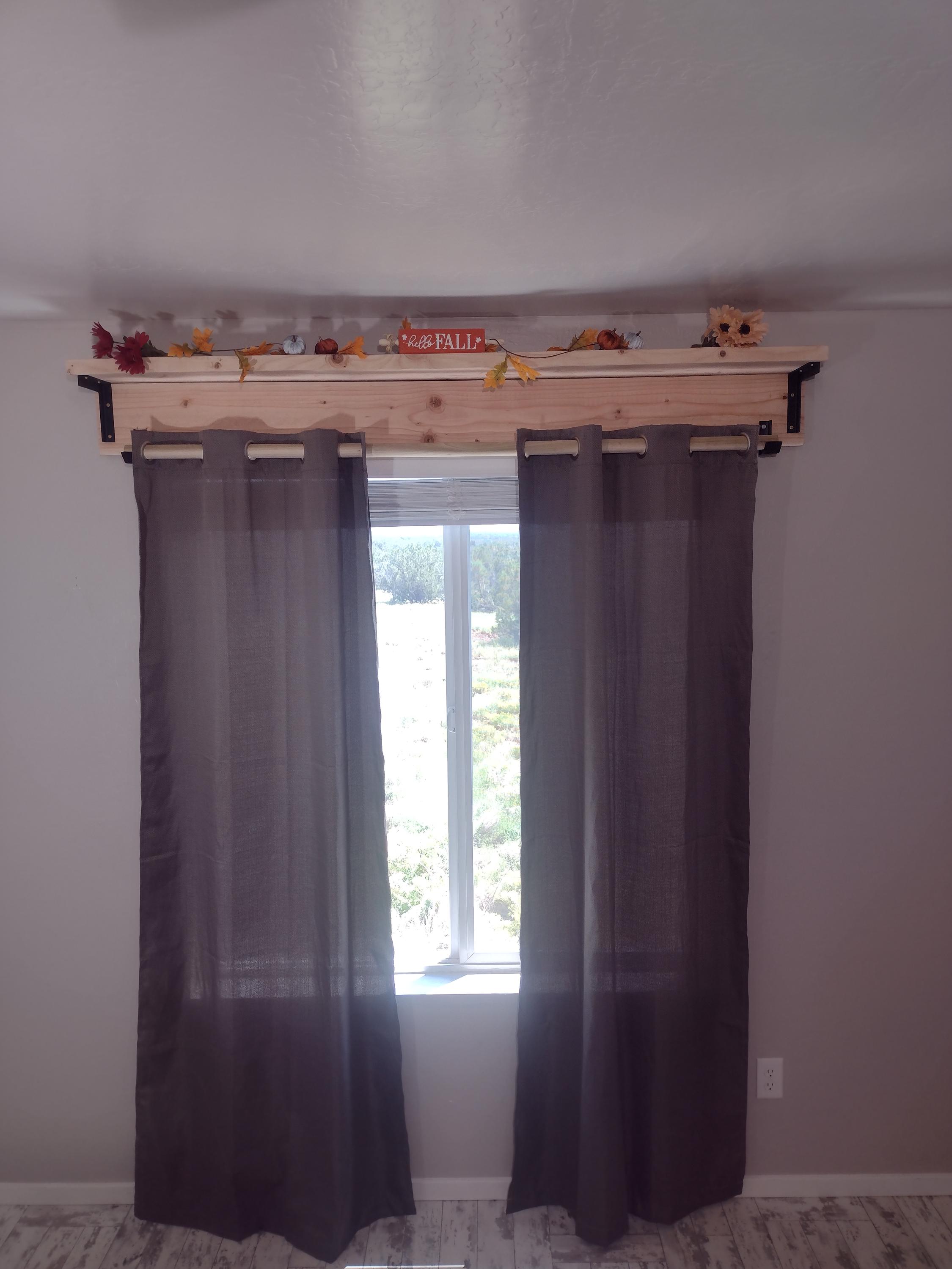 Decorative Farmhouse Curtain Rod and Curtain Rod Holder With Built-in ...