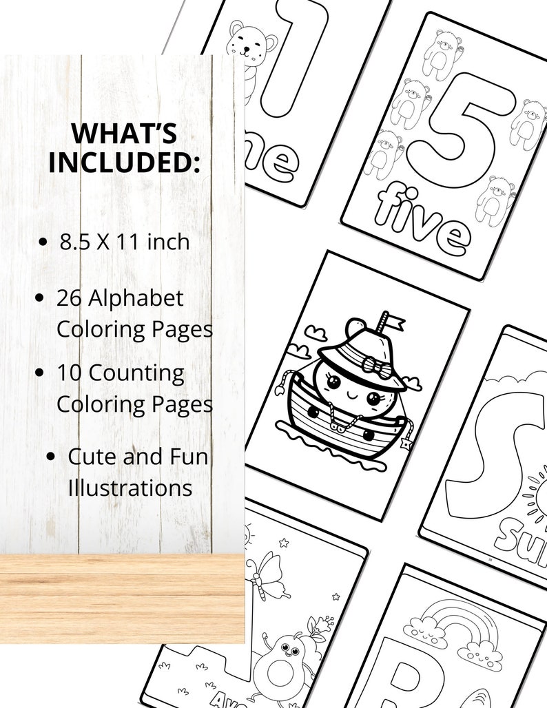 26 Printable Alphabets and Count 1 to 10 Coloring Pages for Preschool ...