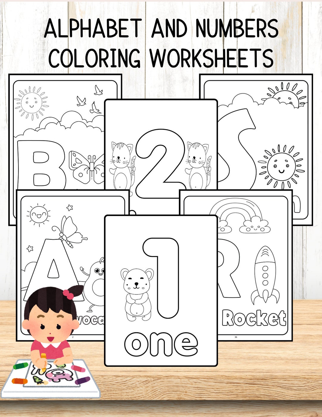 26 Printable Alphabets and Count 1 to 10 Coloring Pages for Preschool ...