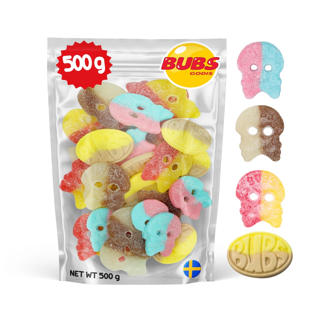 Bubs Candy Mix, Swedish Candy, Bubs Skulls, Bubs Ovals, Sweet & Sour ...