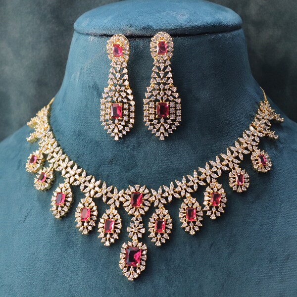Red Necklace Set - Etsy