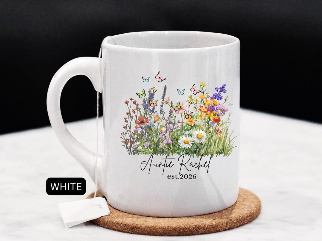 Custom Aunt Name Mug, Future Aunt Pregnancy Reveal Coffee Cup, Custom ...