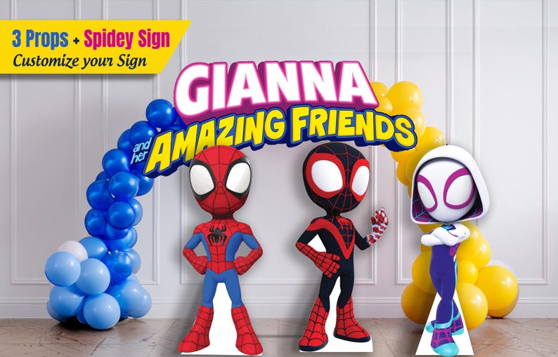 Spidey and His Amazing Friends Party Props & Backdrop – High-quality ...