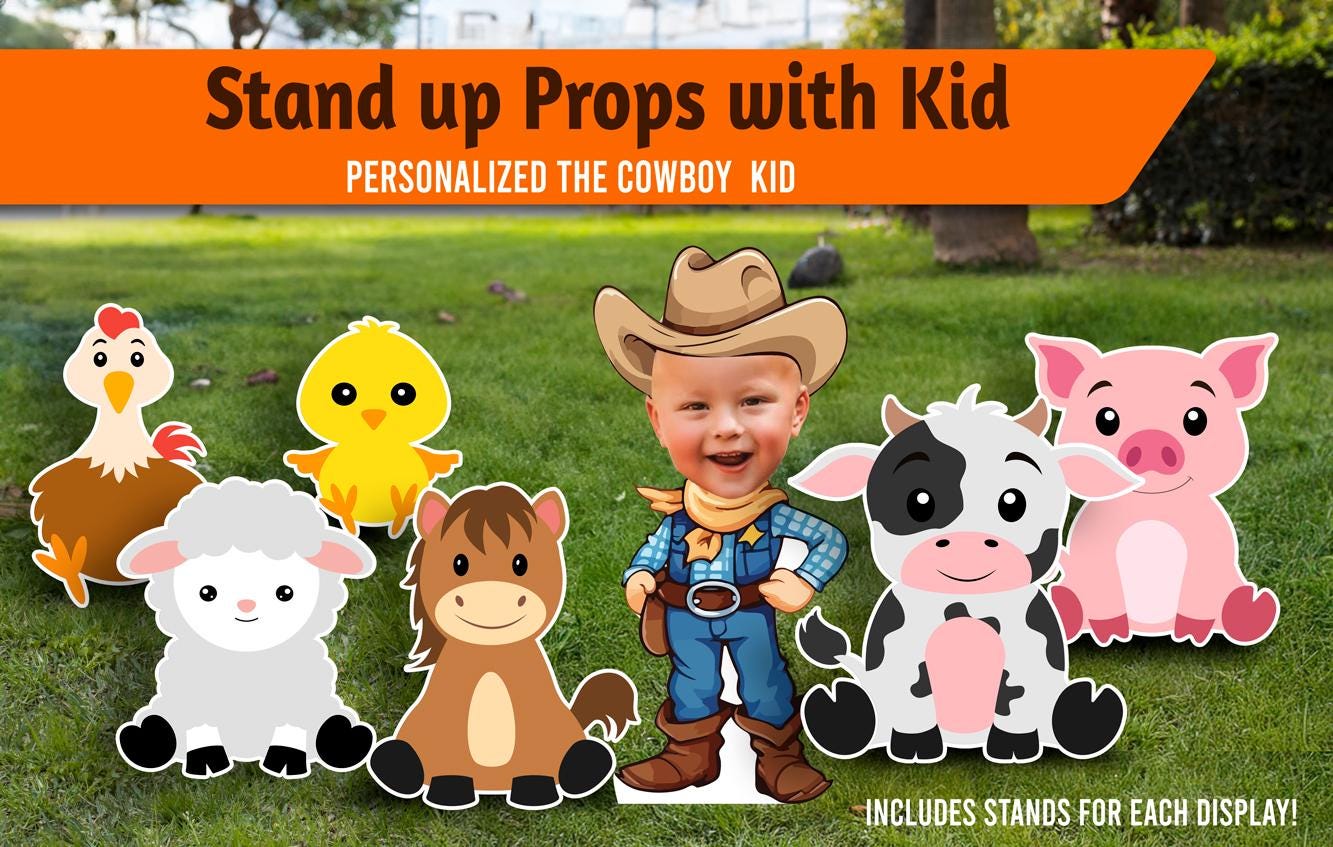 Farm Animal Cutout Farm, Farm Animal Standee Cutouts – Farm Birthday ...
