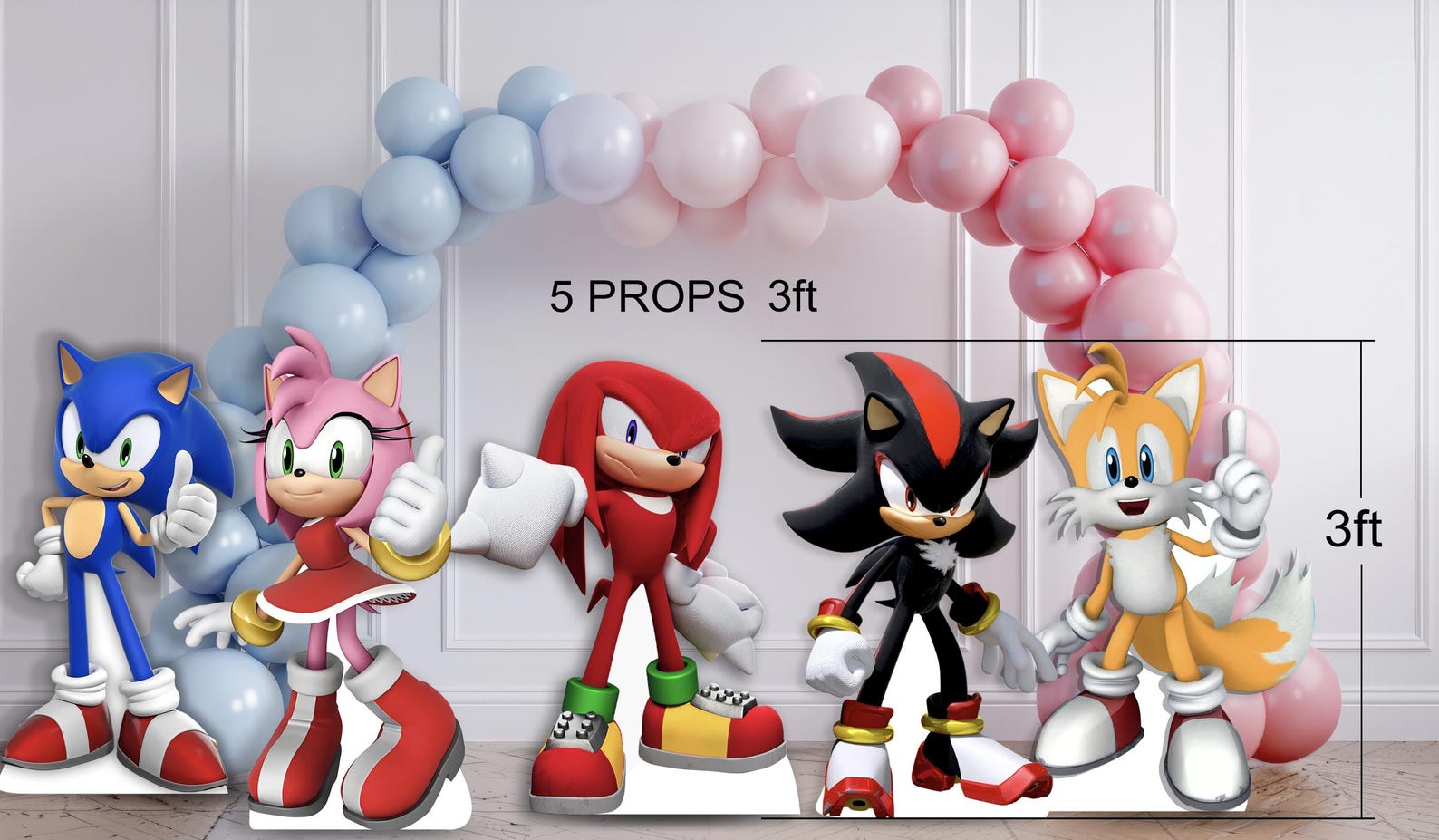 Sonic Props, Sonic Backdrop, Party Props, Shadow Cutout, Knuckles ...