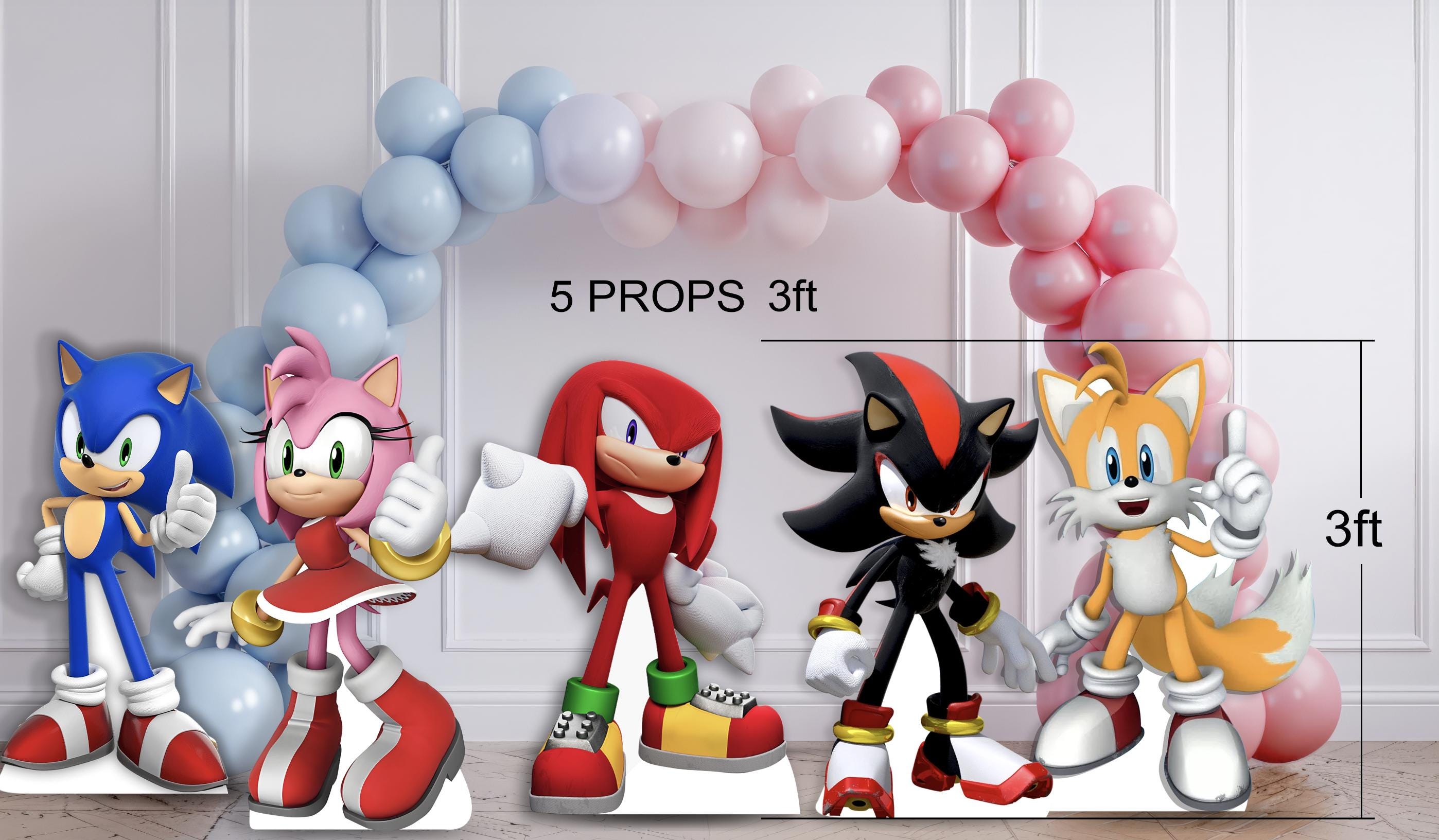 Sonic Props, Sonic Backdrop, Party Props, Shadow Cutout, Knuckles ...