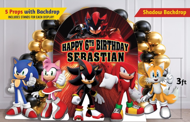 Sonic Props, Sonic Backdrop, Party Props, Shadow Cutout, Knuckles ...