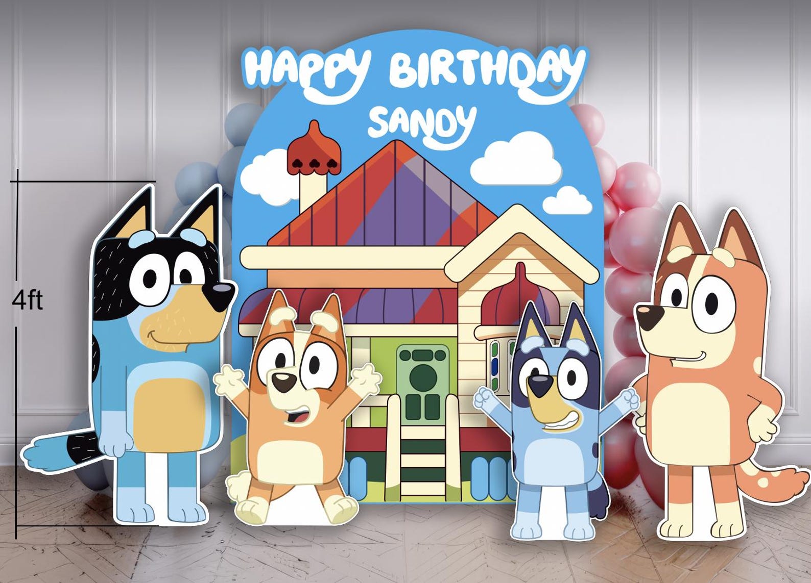 Bluey Family Prop, Bandit, Chilli, Bingo, Bluey, Socks, Muffin Cutouts ...