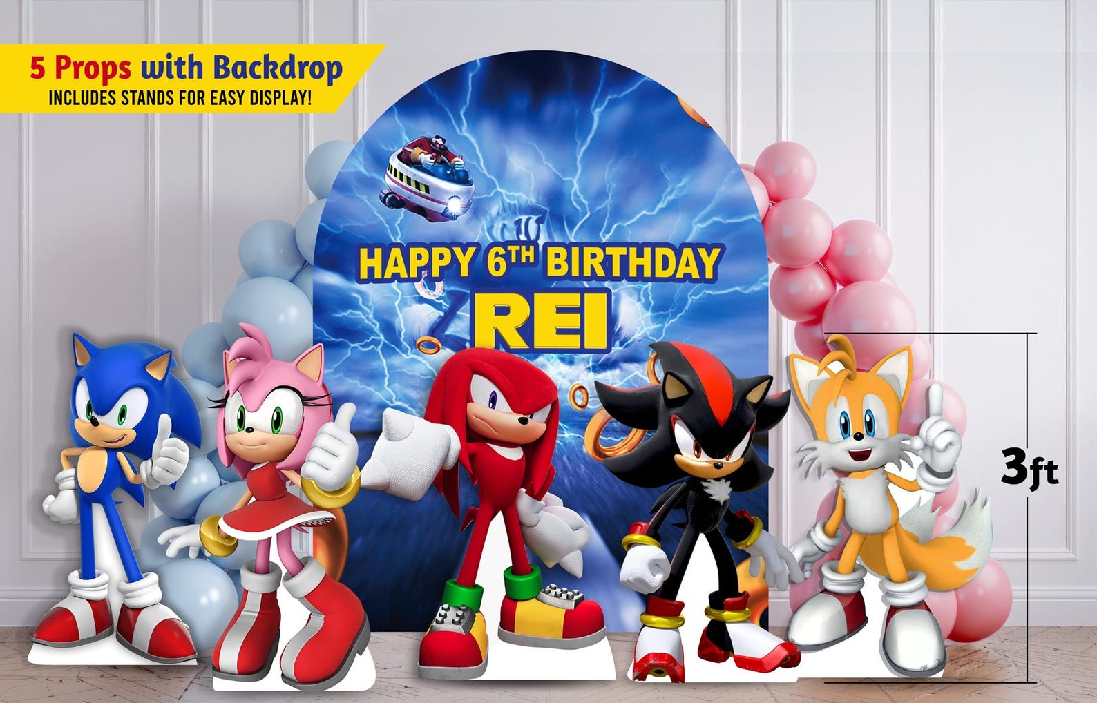 Sonic Props, Sonic Backdrop, Party Props, Shadow Cutout, Knuckles ...