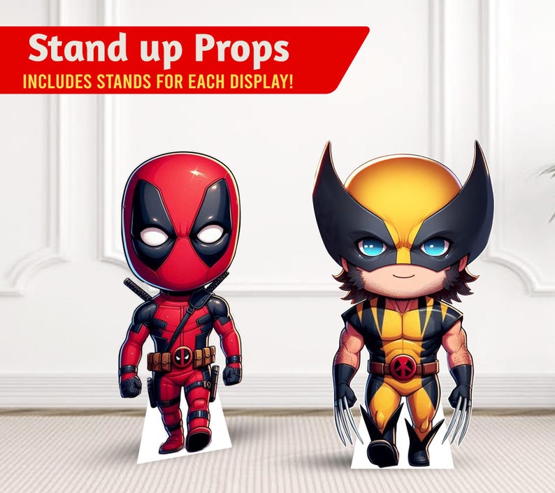 Red Mask & Clawed Hero Cutouts – Comic-themed Party Props, Wolverine ...