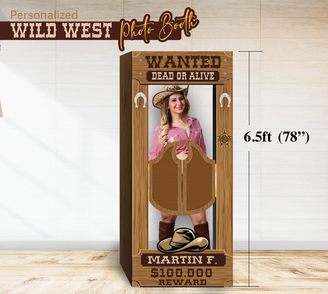 Western Photo Booth Prop - Wild West Saloon Photo Booth - Outlaw Reward ...
