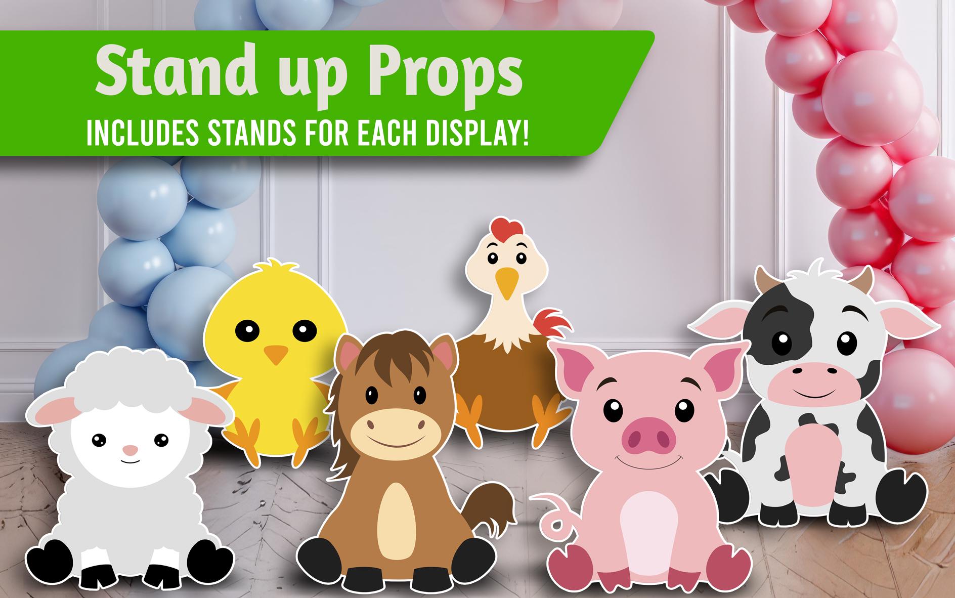 Farm Animal Cutout Farm, Farm Animal Standee Cutouts – Farm Birthday ...