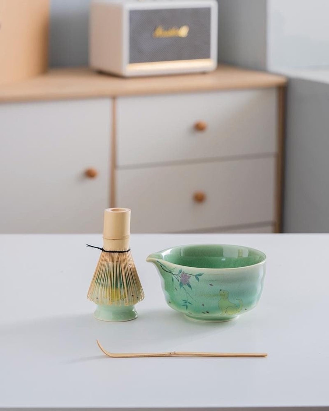 Hand-painted Cute Dog Ceramic Matcha Set Matcha Bowl Set With Spout ...