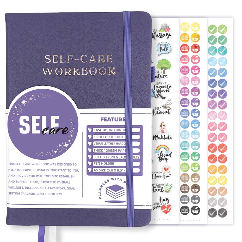 Self-care Journal With Daily Guided Prompts - Vegan Leather Gratitude ...