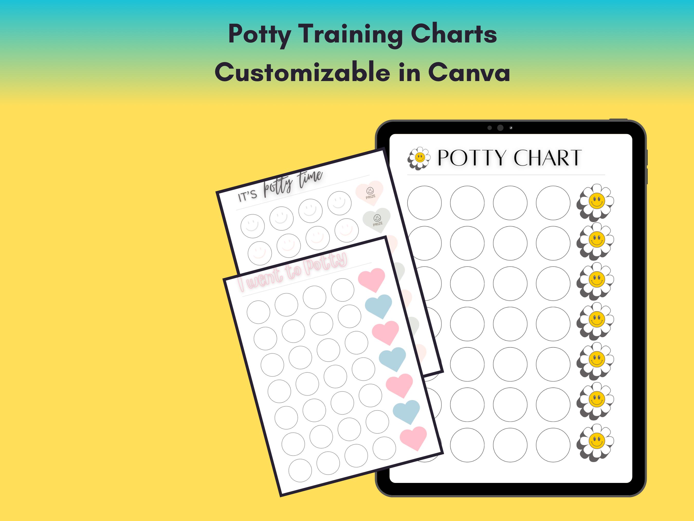 Potty Training Chart, Reward Templates Potty Introduction, Toddler ...