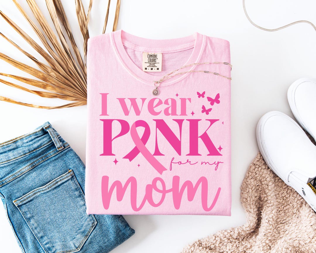 Custom I Wear Pink Shirt, Breast Cancer Awareness Tee, Personalized ...