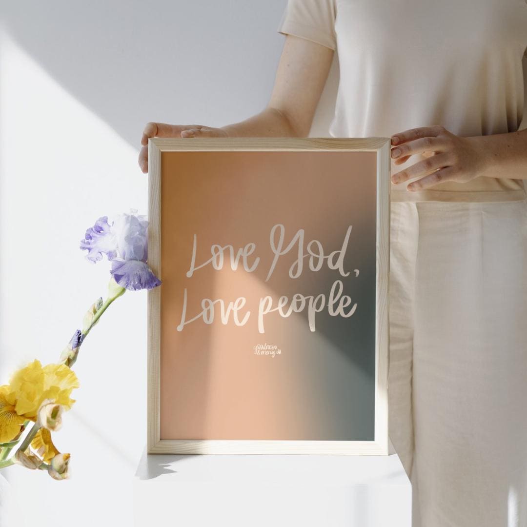 Love God Love People Christian Art Print Faith Print Wall Bible Verse ...