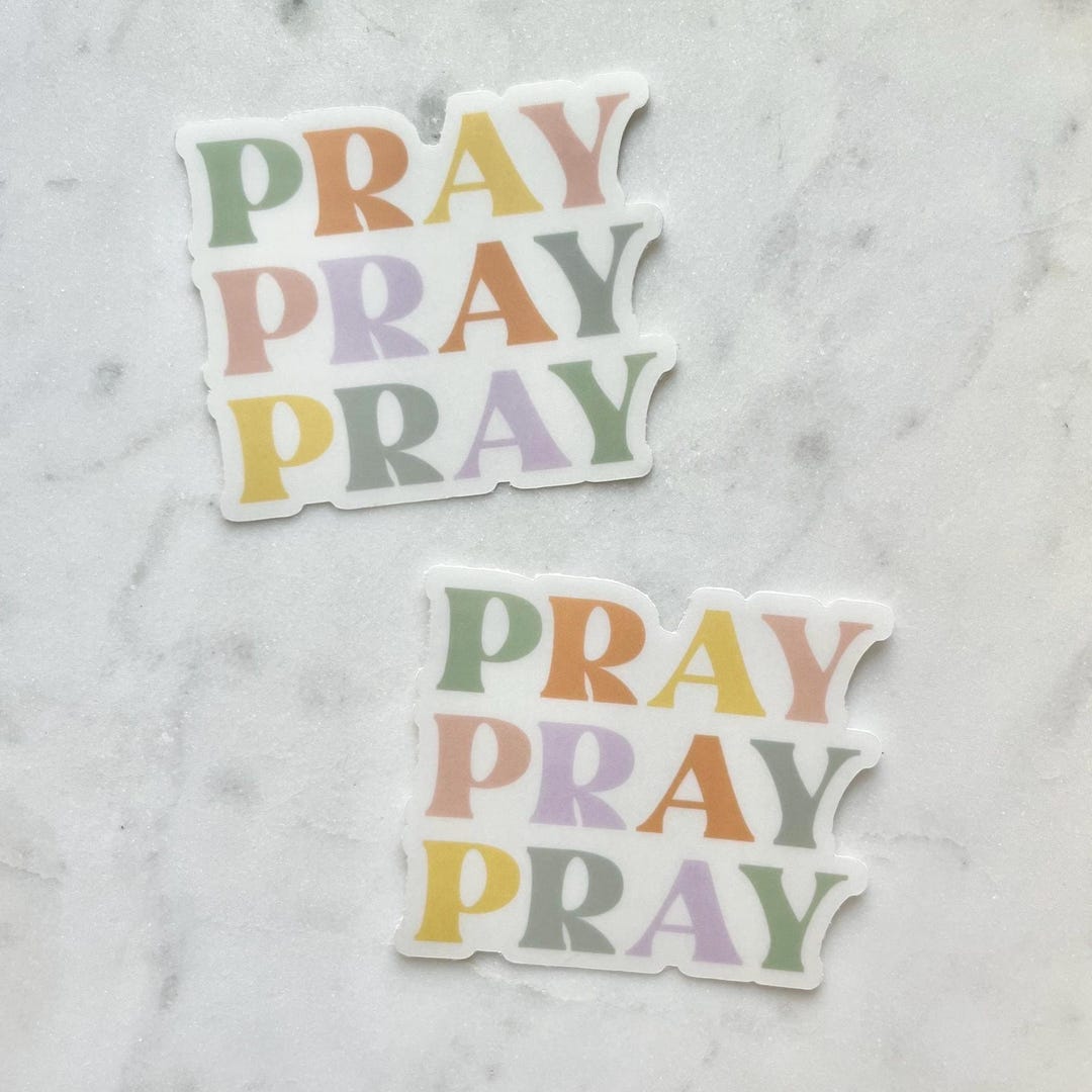 Pray Pray Pray Clear Sticker Jesus Stickers Bible Stickers Christian ...