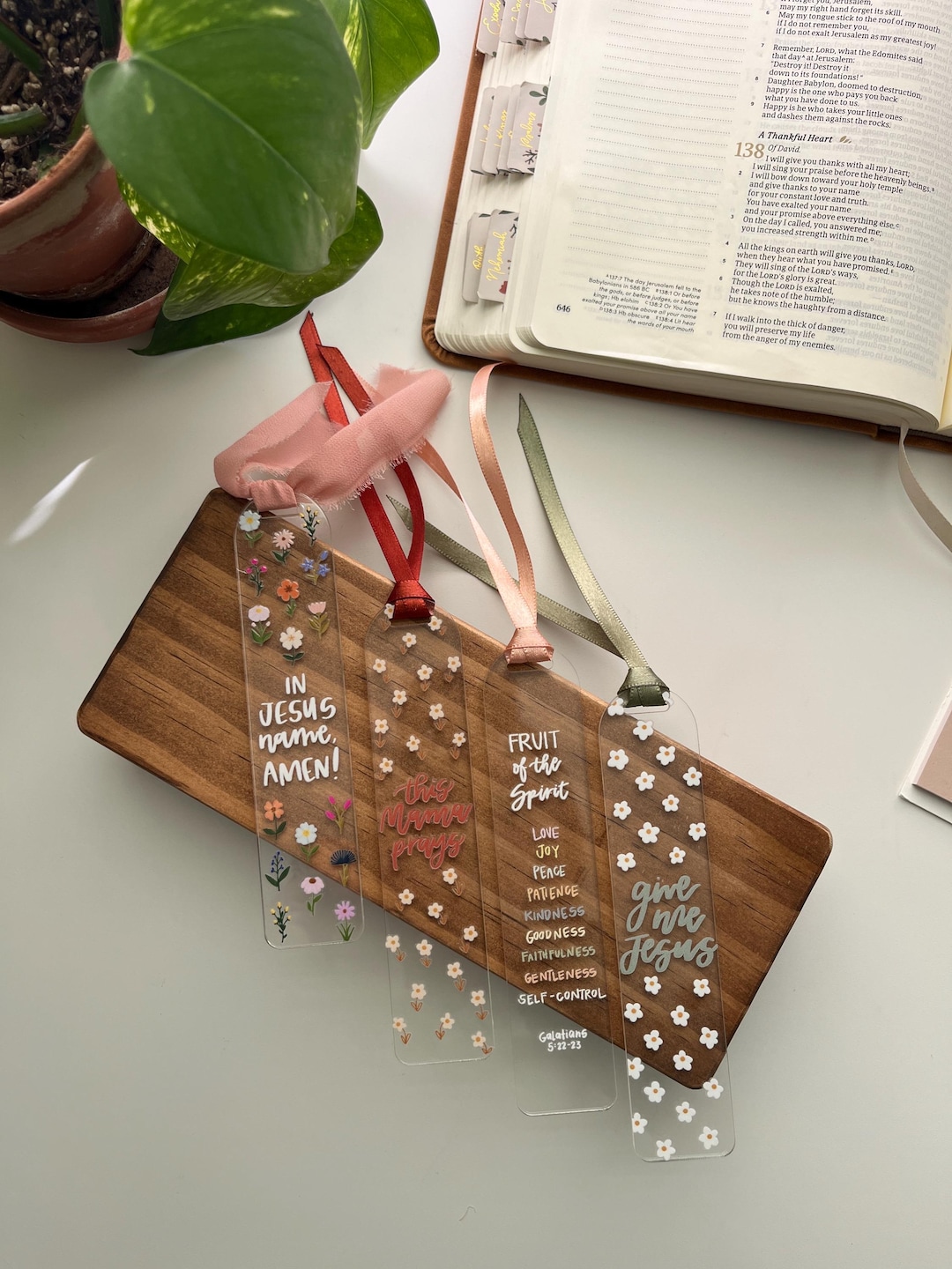 Bible Verse Acrylic Bookmark Set: Christian Scripture Gift - Etsy