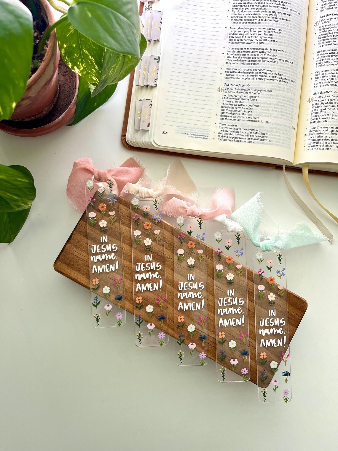 Bible Verse Acrylic Bookmark Set: Christian Scripture Gift - Etsy