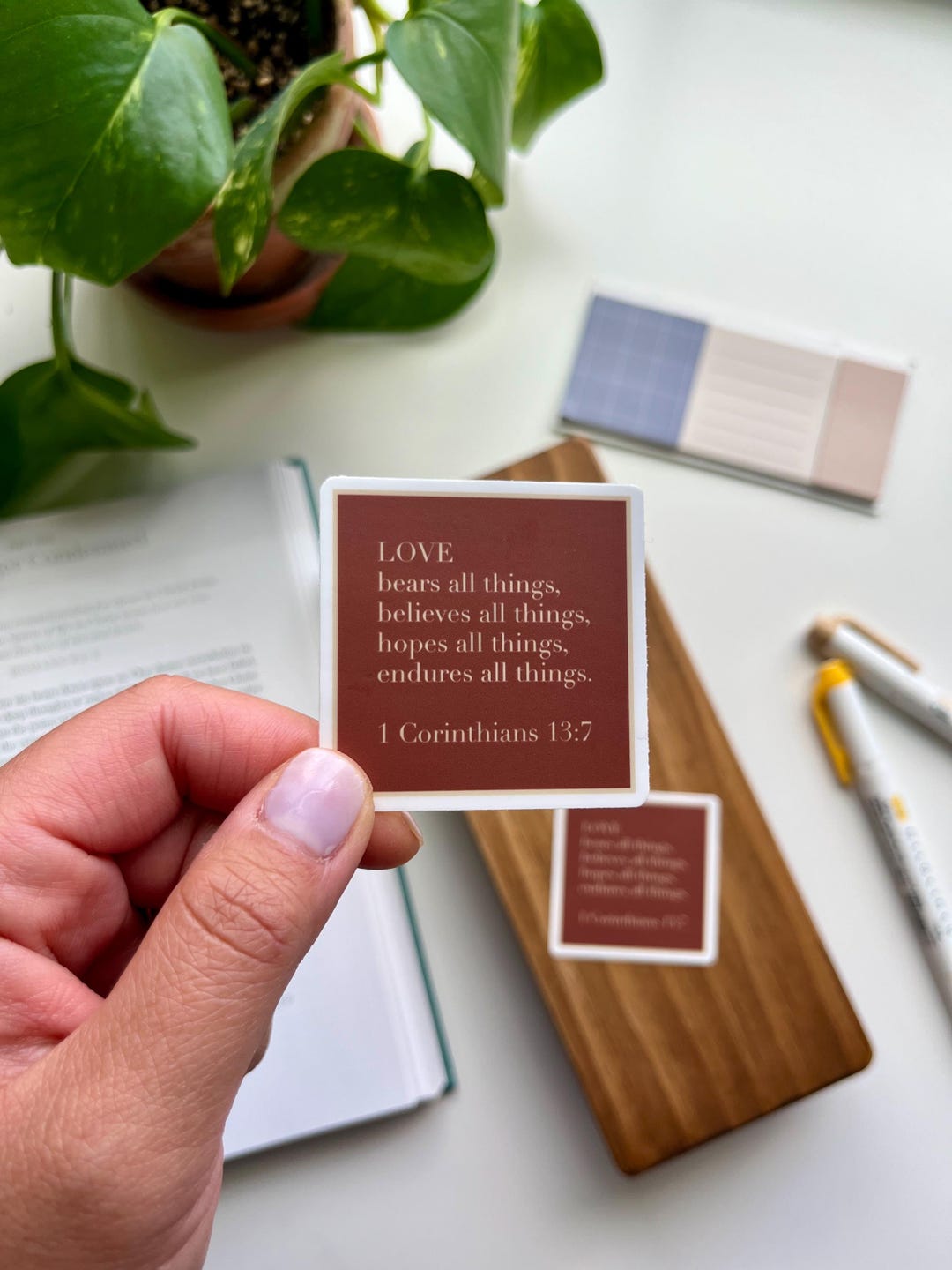 1 Corinthians 13:7 Love Bears All Things Christian Sticker Jesus ...