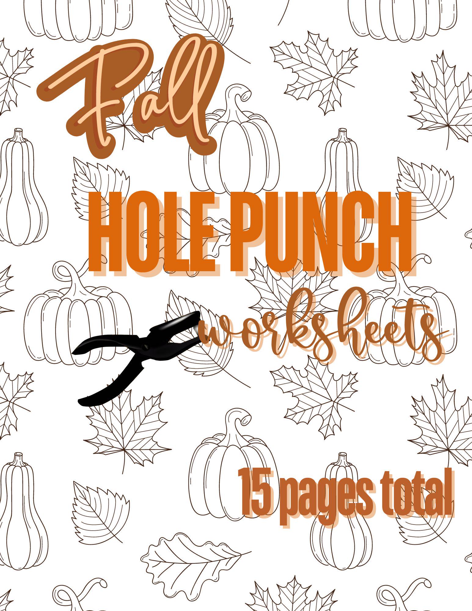 Fall Hole Punch Worksheets for Kids - Hand Strength & Fine Motor Skills ...