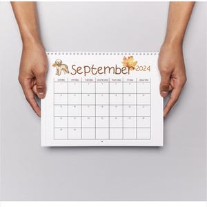 September Calendar Printable-goldendoodle Fall-themed Planner ...