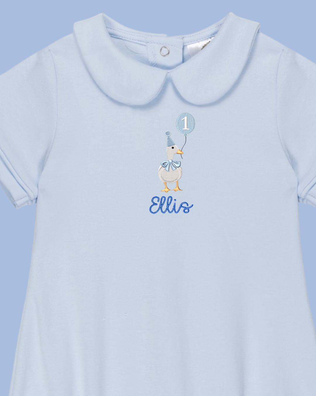 Silly Goose Embroidered Birthday Short Sleeve | Boys Sun Bubble Suit ...