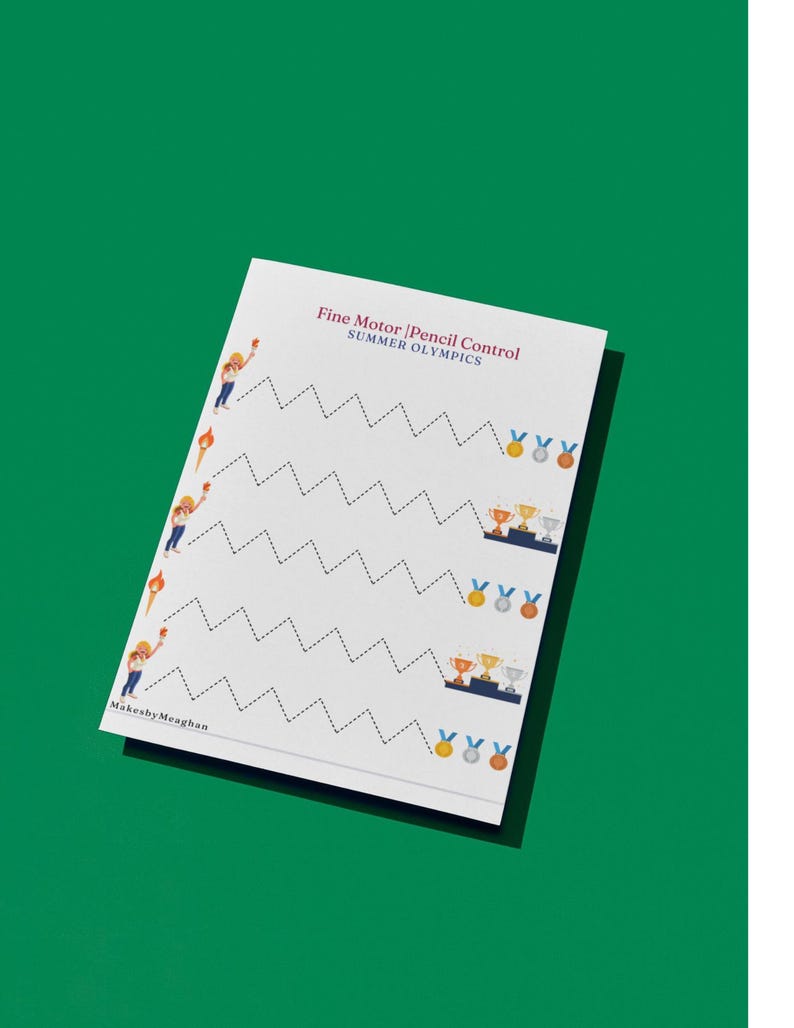 Summer Olympics Skills Pencil Control Bundle: Fine Motor, Visual Motor ...