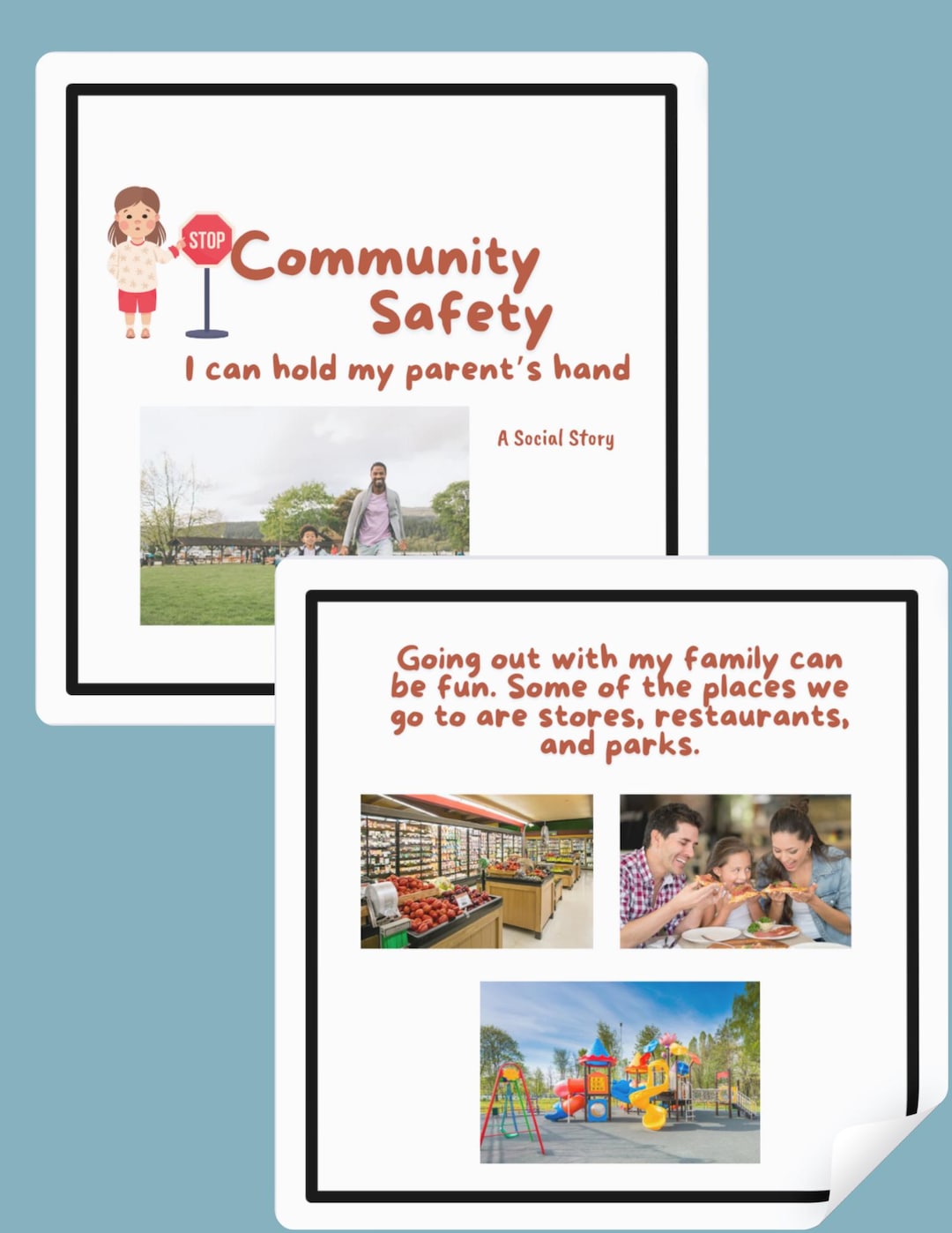 Social Story Book for Kids: Community Safety - I Can Hold My Parent's ...