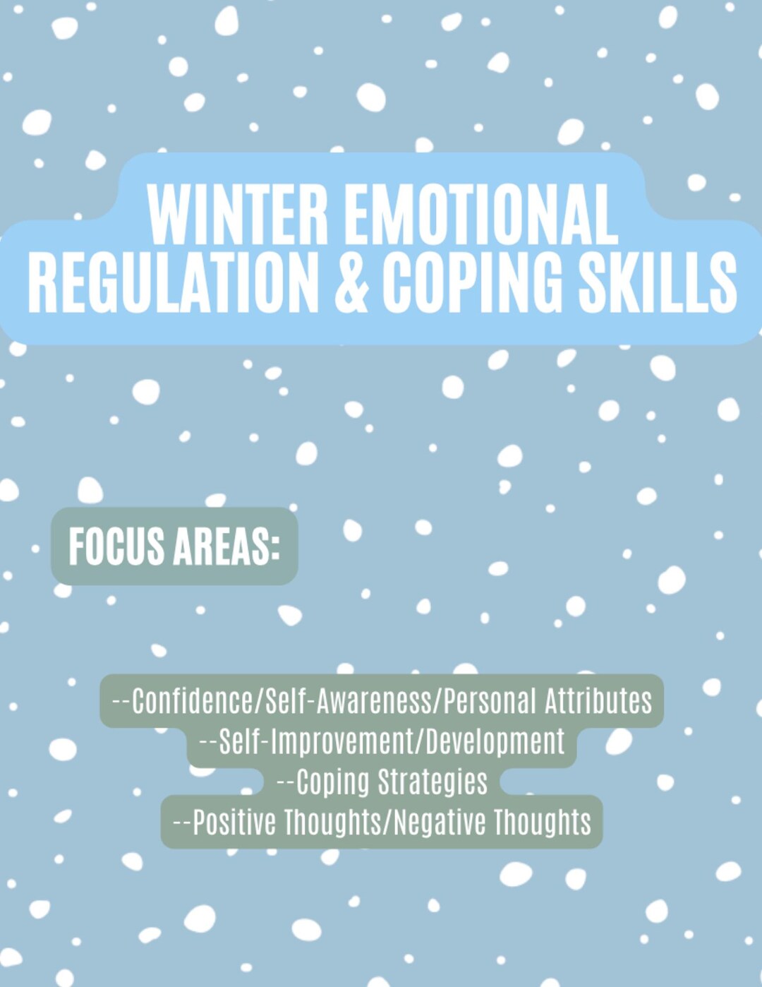Winter Emotional Regulation, Social Skills, Coping Skills Bundle - Etsy
