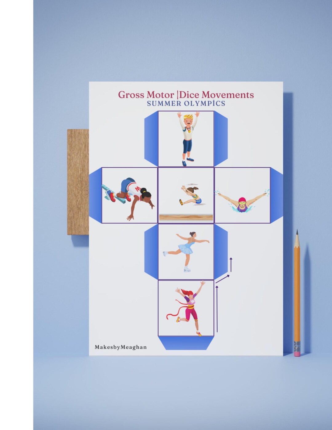 Gross Motor Olympic Movement Dice for Kids Therapy, Balance, Motor ...