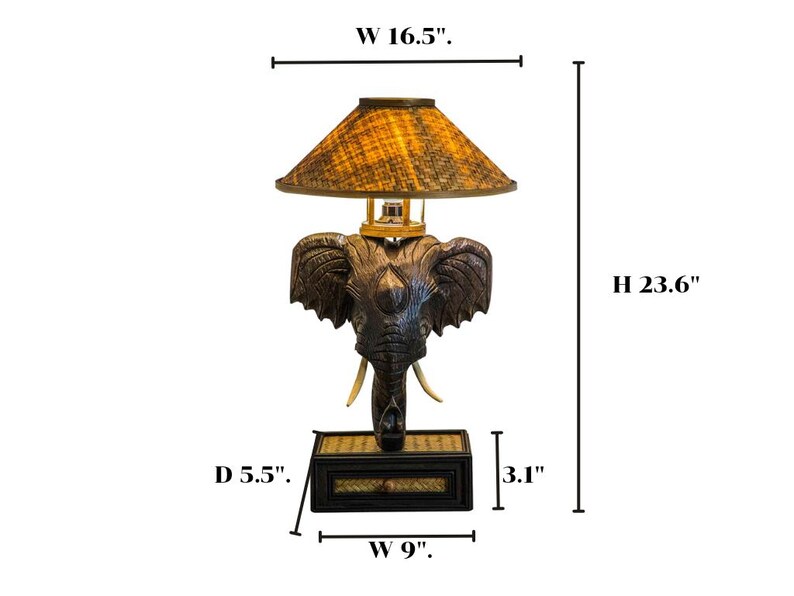 Elephant Table Lamp - Etsy