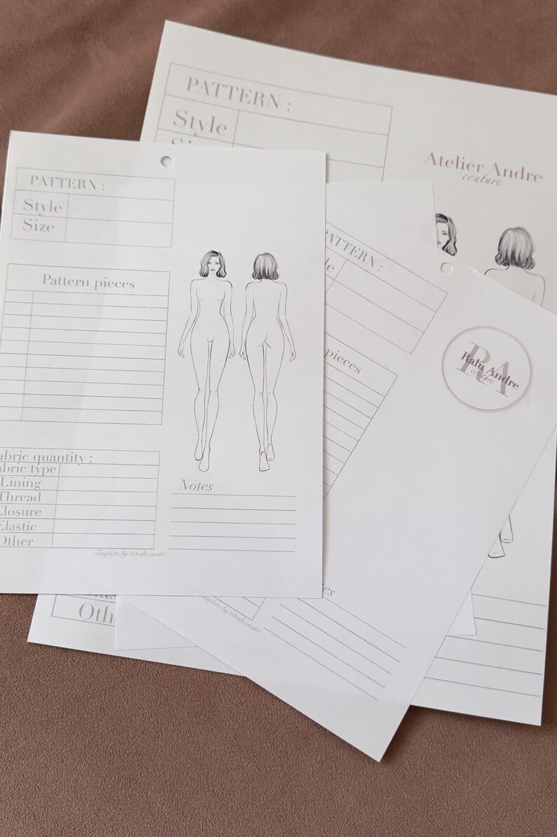 Pattern Organiser Template / Sewing and Pattern Template / Fashion ...