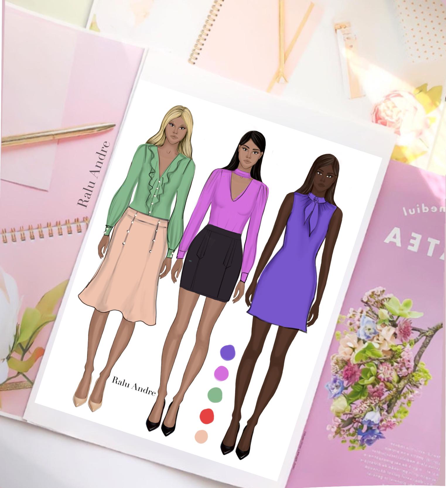 9 Head Fashion Figure Templates in 5 Skin Color Types/ Skin Color ...