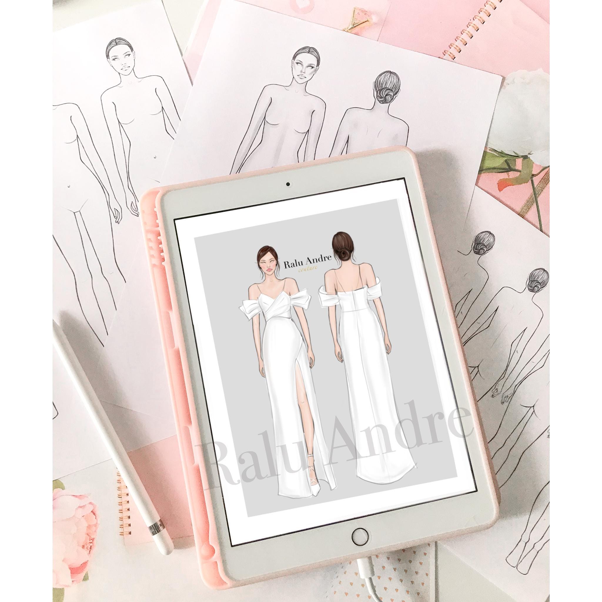 2 Skin Color Fashion Figure Templates / Fashion Pose /fashion Design ...