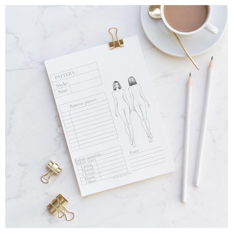 Pattern Organiser Template / Sewing and Pattern Template / Fashion ...