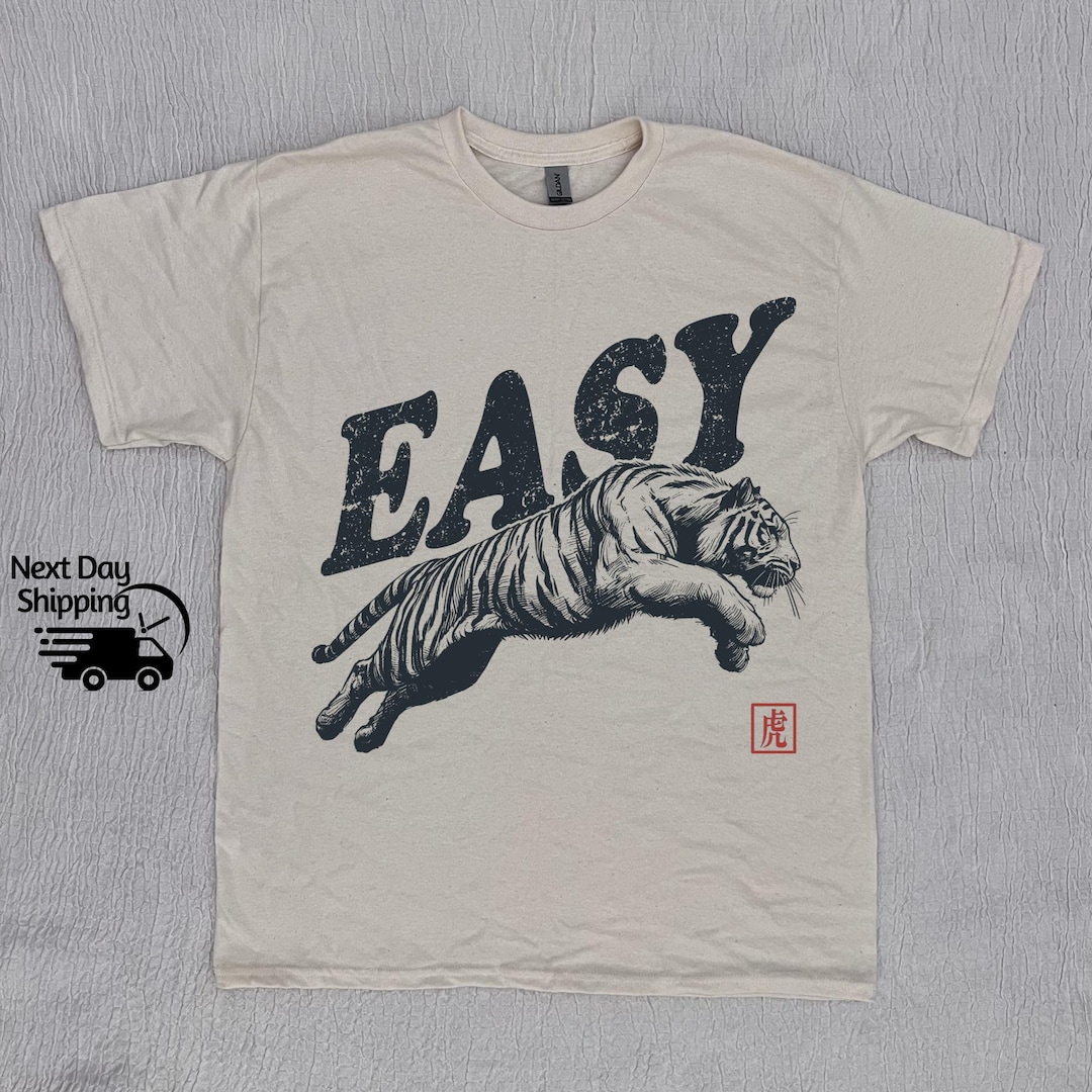 Retro Easy Tiger 90s Graphic Shirt, Vintage Tiger T-shirt, Retro Washed ...