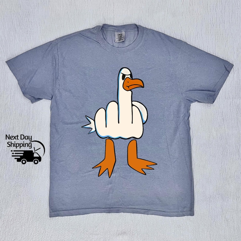 Retro I Don't Give A Duck Middle Finger Funny Shirt, Funny Offensive ...
