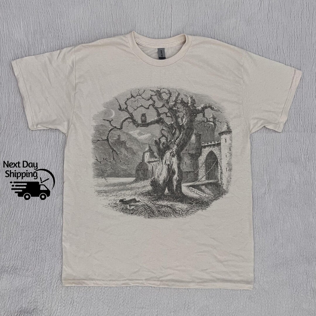 Vintage Gothic Dark Art Creepy Branches Castle90's Shirt, Vintage ...