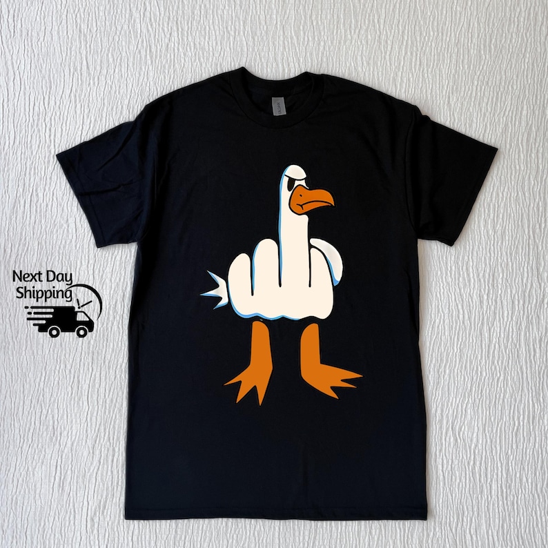 Retro I Don't Give A Duck Middle Finger Funny Shirt, Funny Offensive ...