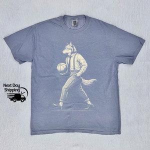 Retro Wolf Man Basketball 90s Shirt, Basketball Lovers Vintage T-shirt ...