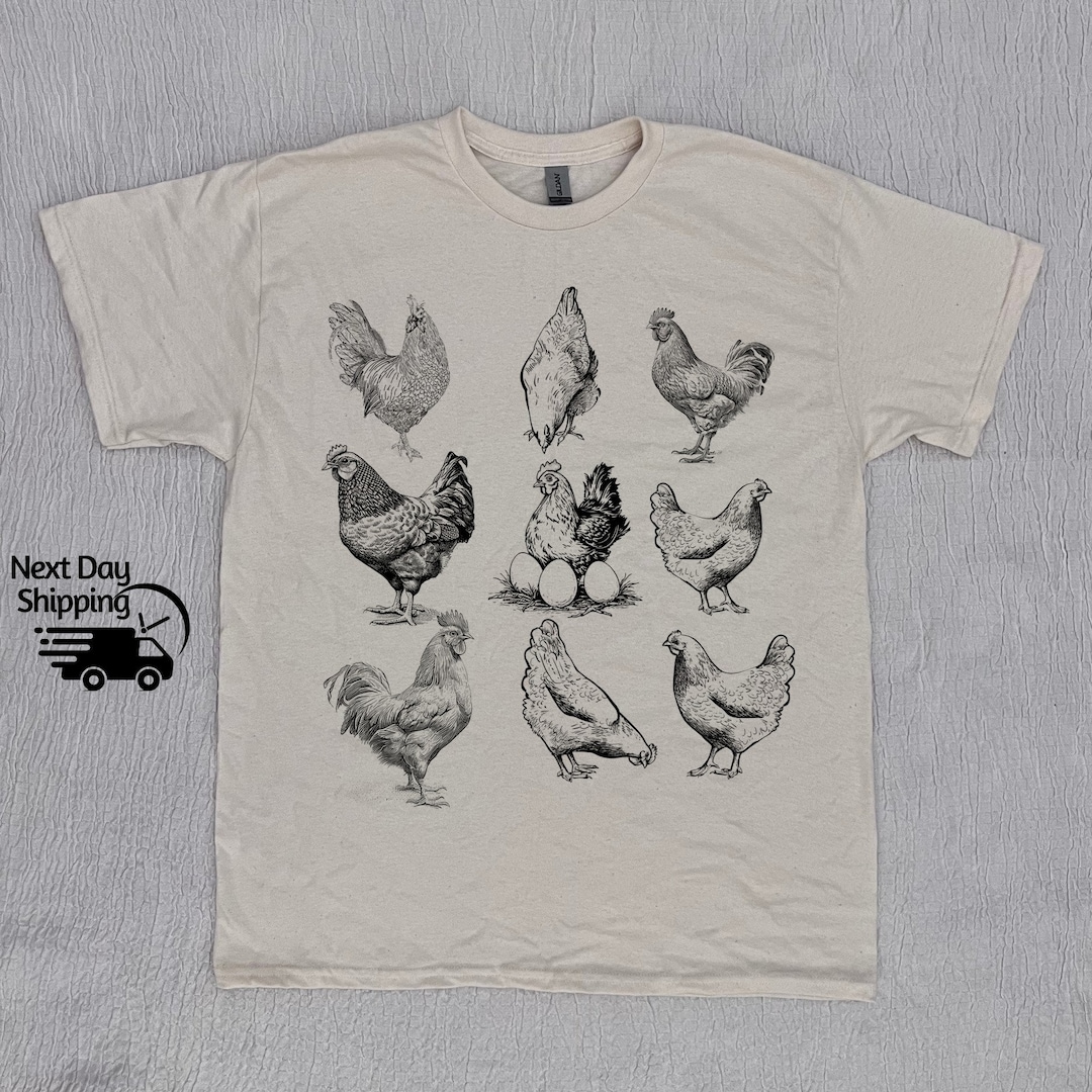 Vintage Chickens 1990s Graphic Shirt, Cute Chickens Retro T-shirt ...