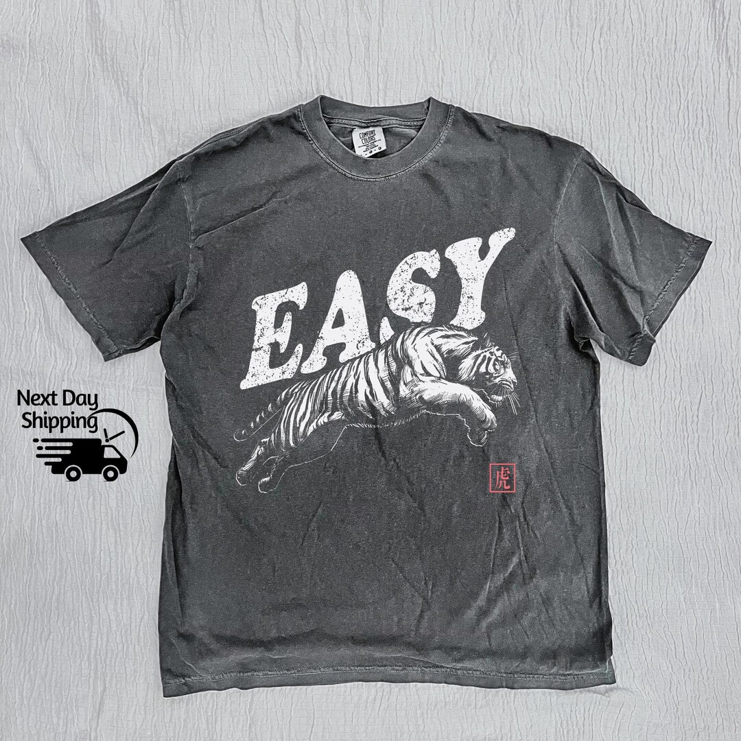 Retro Easy Tiger 90s Graphic Shirt, Vintage Tiger T-shirt, Retro Washed ...